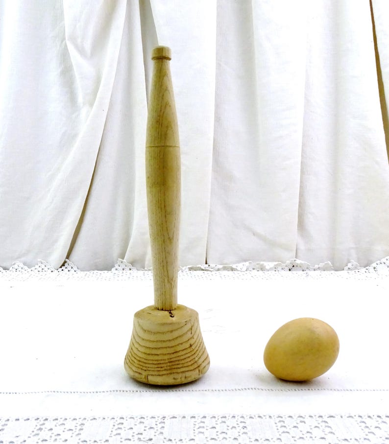 Antique French Turned Wooden Pestle, Retro Masher / Pounder Made of ...