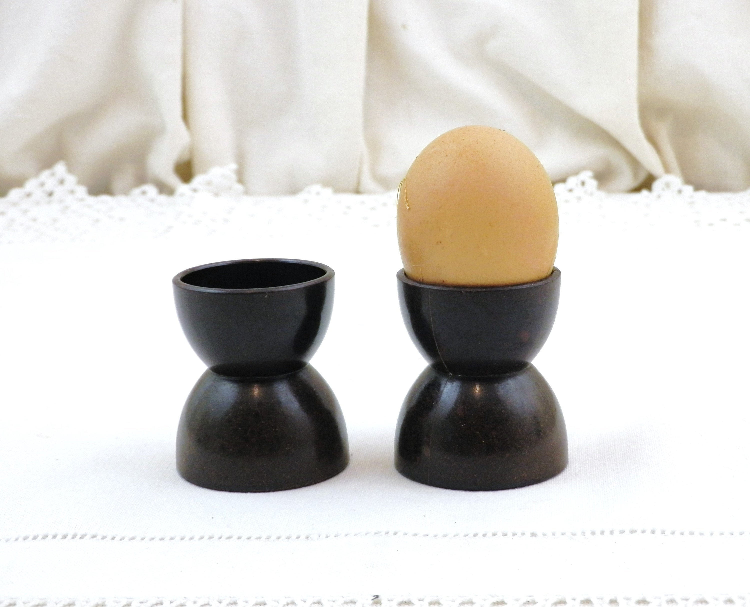 Set of 2 French Vintage Bakelite Egg Cups for Different Sized Eggs ...