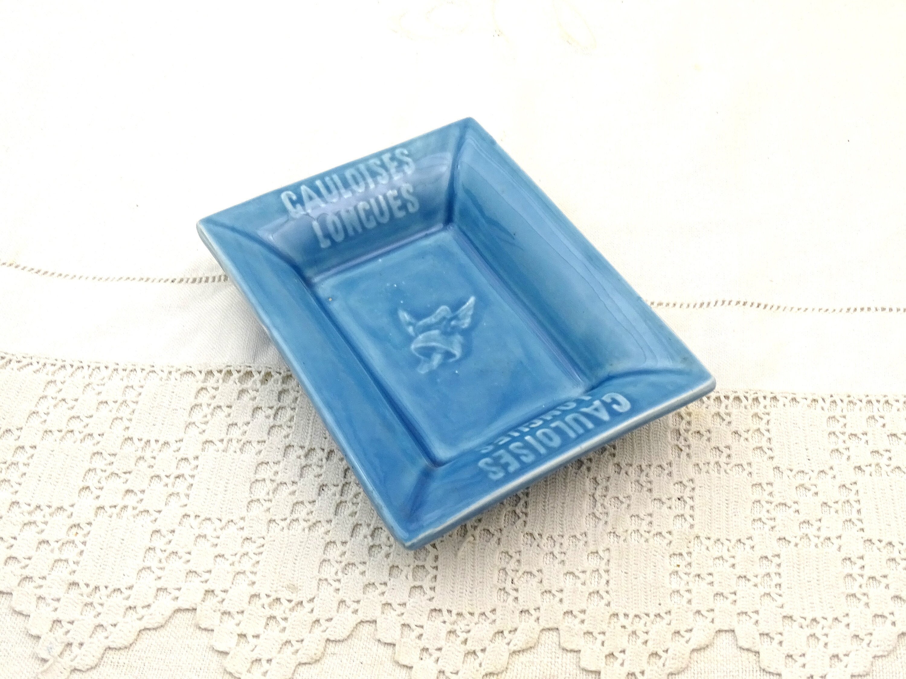 Vintage French 1960s Rectangular Gauloise Longues Pottery Ashtray in ...