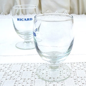 French Vintage Ricard Aperitif Stem Glasses, Retro Pastis Drinking From ...