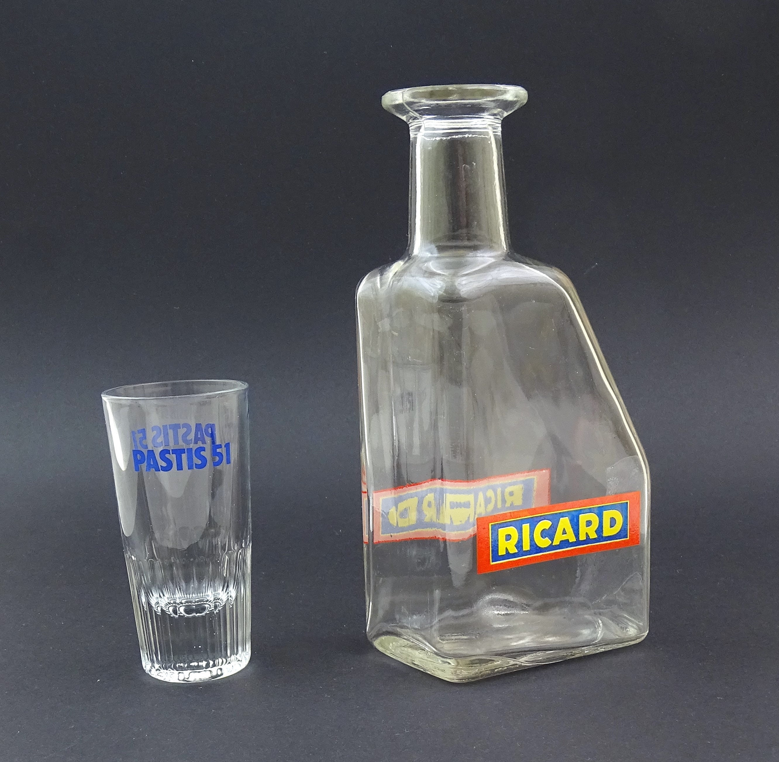 French Vintage Ricard 500ml Glass Water Pitcher / Carafe , Retro ...