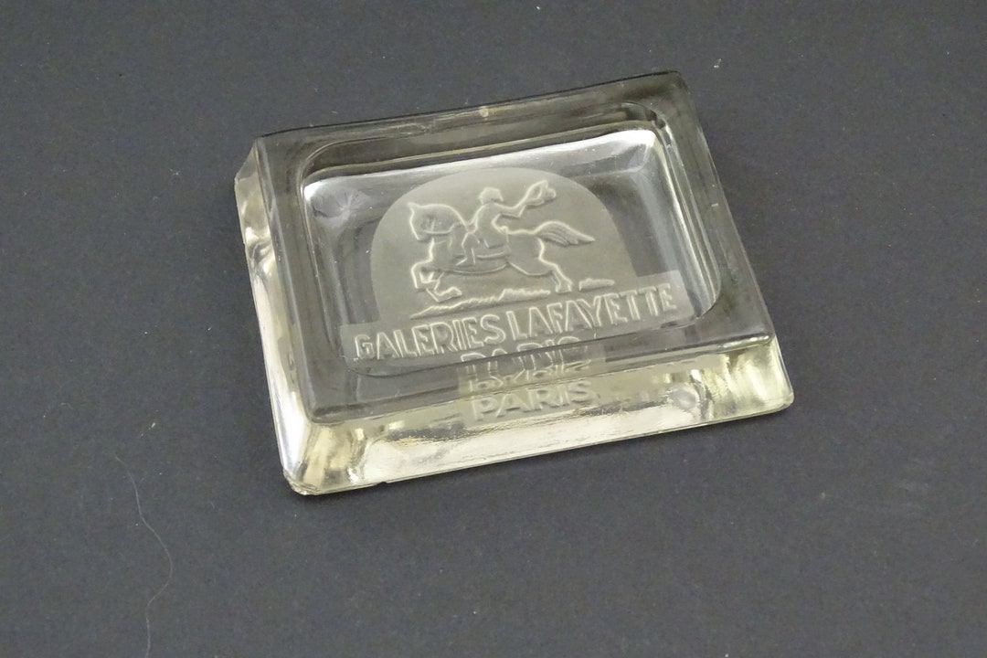 Small Antique French Clear Glass Promotional Trinket Dish / Bowl From ...