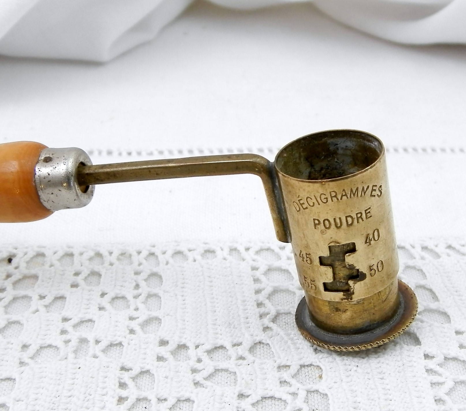 Antique French Brass Gunpowder and Lead Shot Measure in Grammes with ...