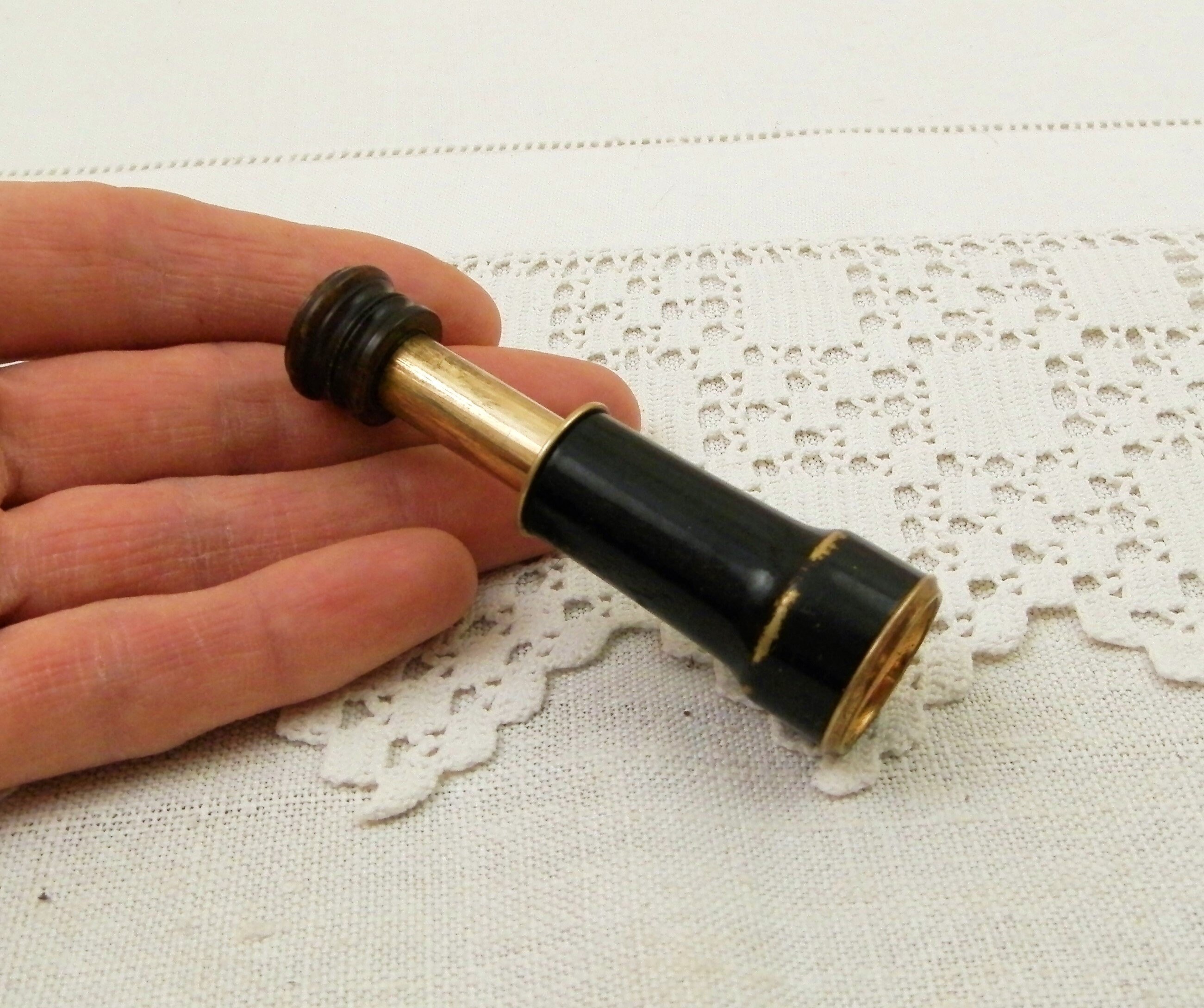 Rare Antique Miniature Black Lacquered Working Telescope, Vintage ...