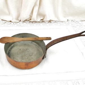 Antique French Saute Pan Copper and Tin Lined Cast Iron Handle, Retro ...