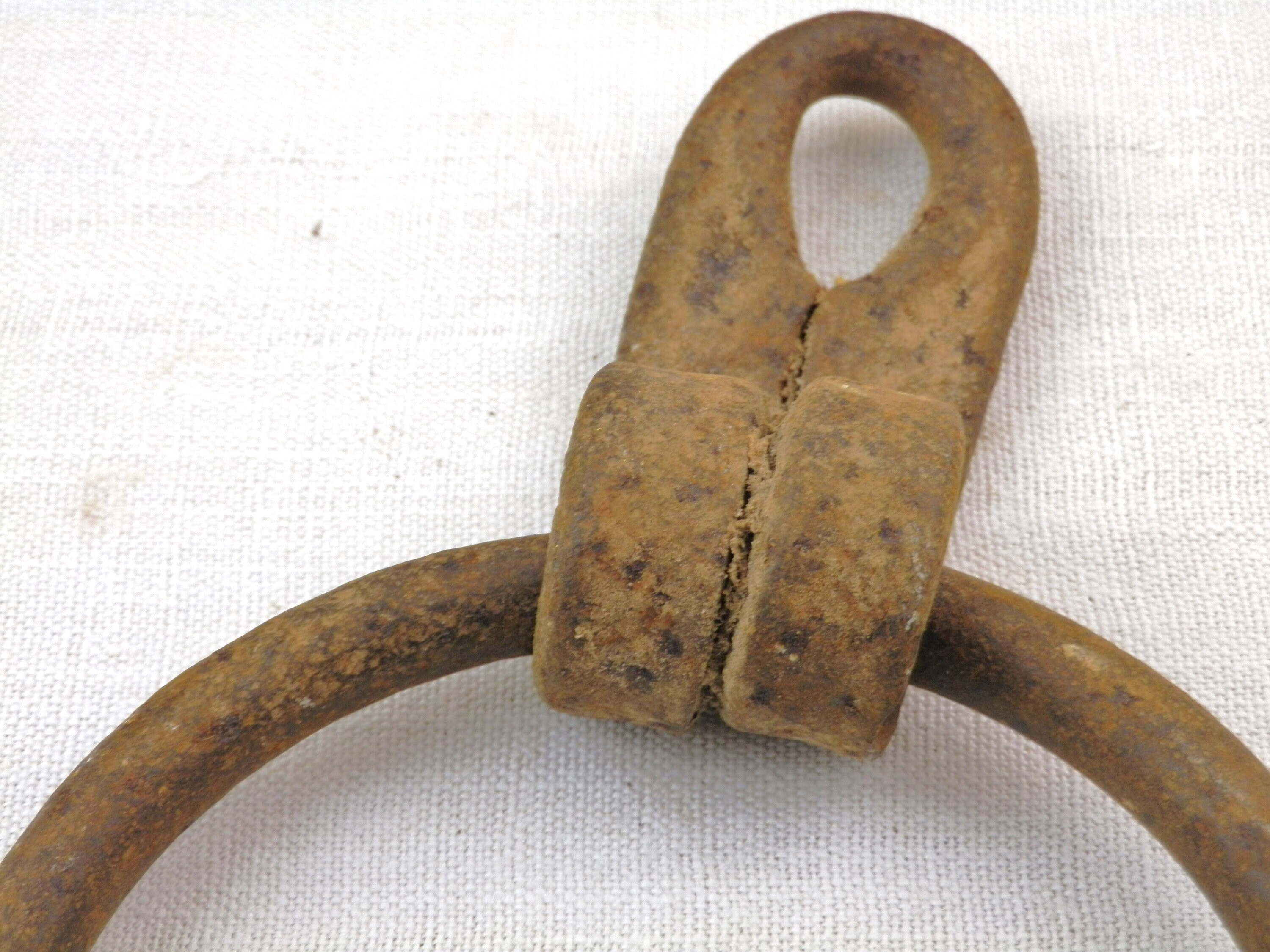 Large Antique French Hand Forged Rusty Iron Hitching Ring, Vintage ...