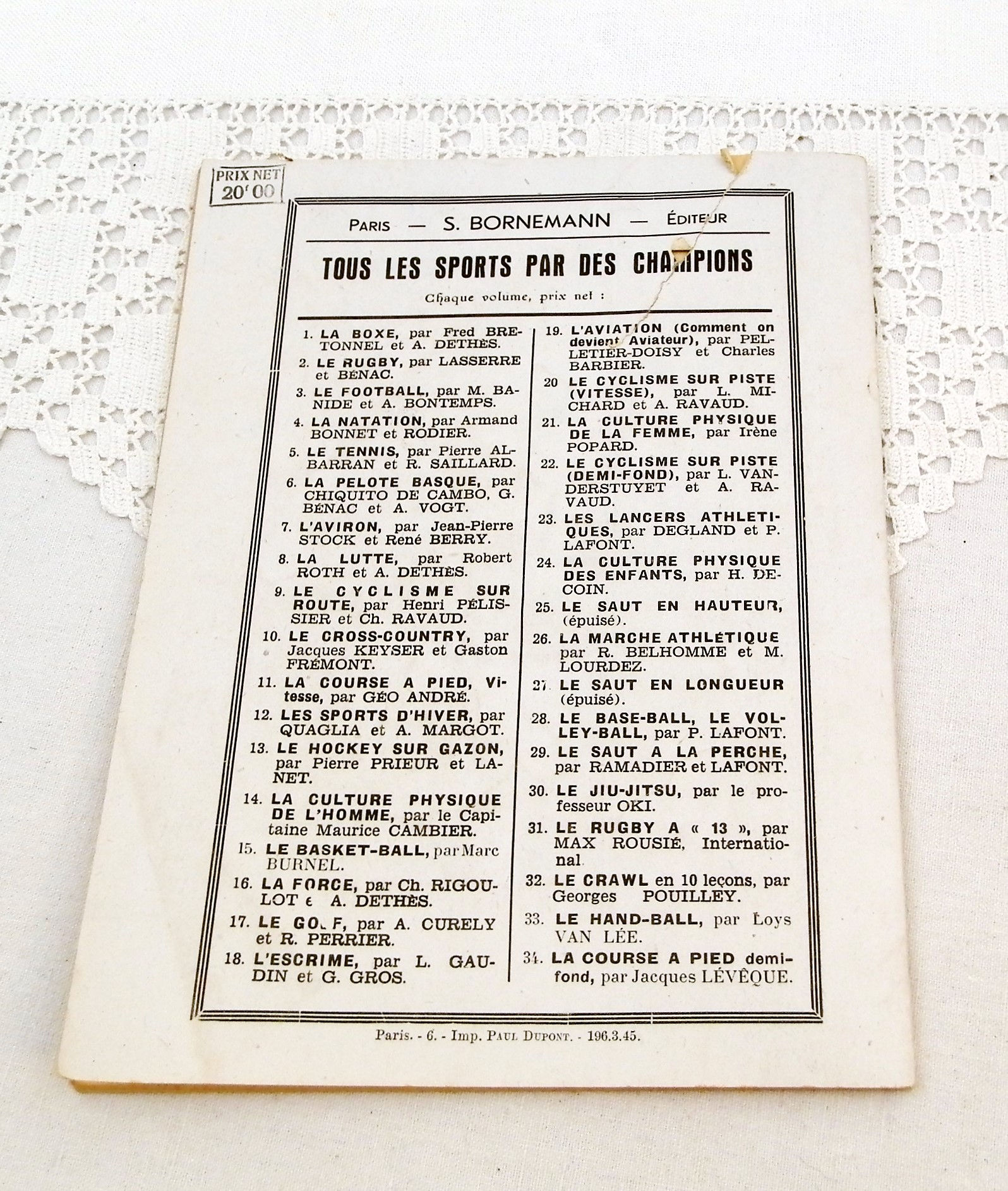 Rare Vintage 1945 French Body Building Book by Marcel Rouet, Retro ...