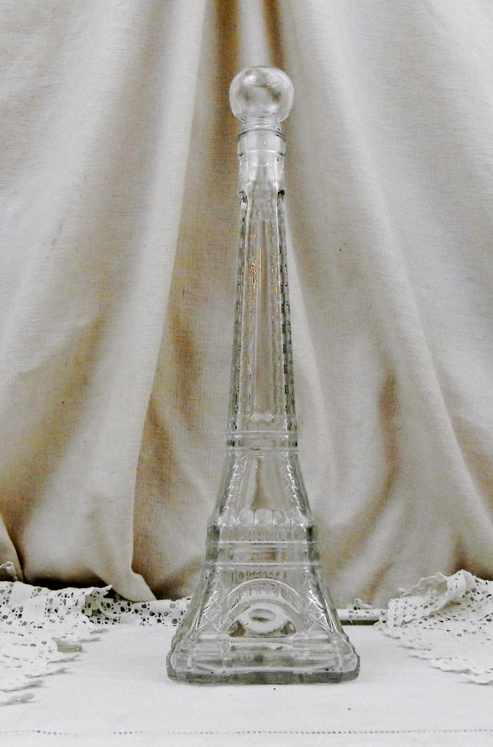 Large Vintage French Mid Century 1960 Retro Eiffel Tower Clear Glass ...