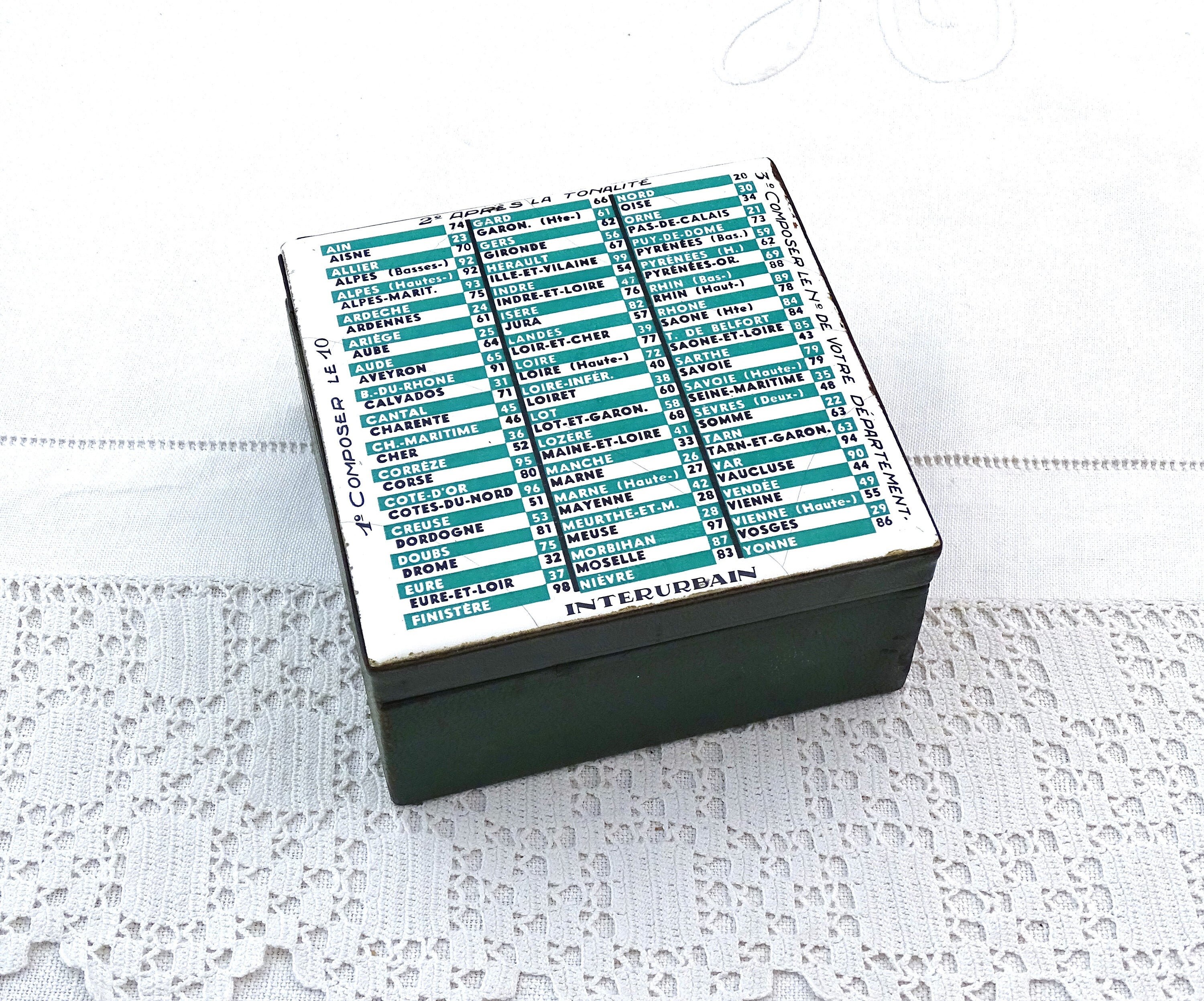 Rare Vintage 1953 French Box With Telephone Codes For The Departments Rare Vintage 1953 French Box With Telephone Codes For The Departments