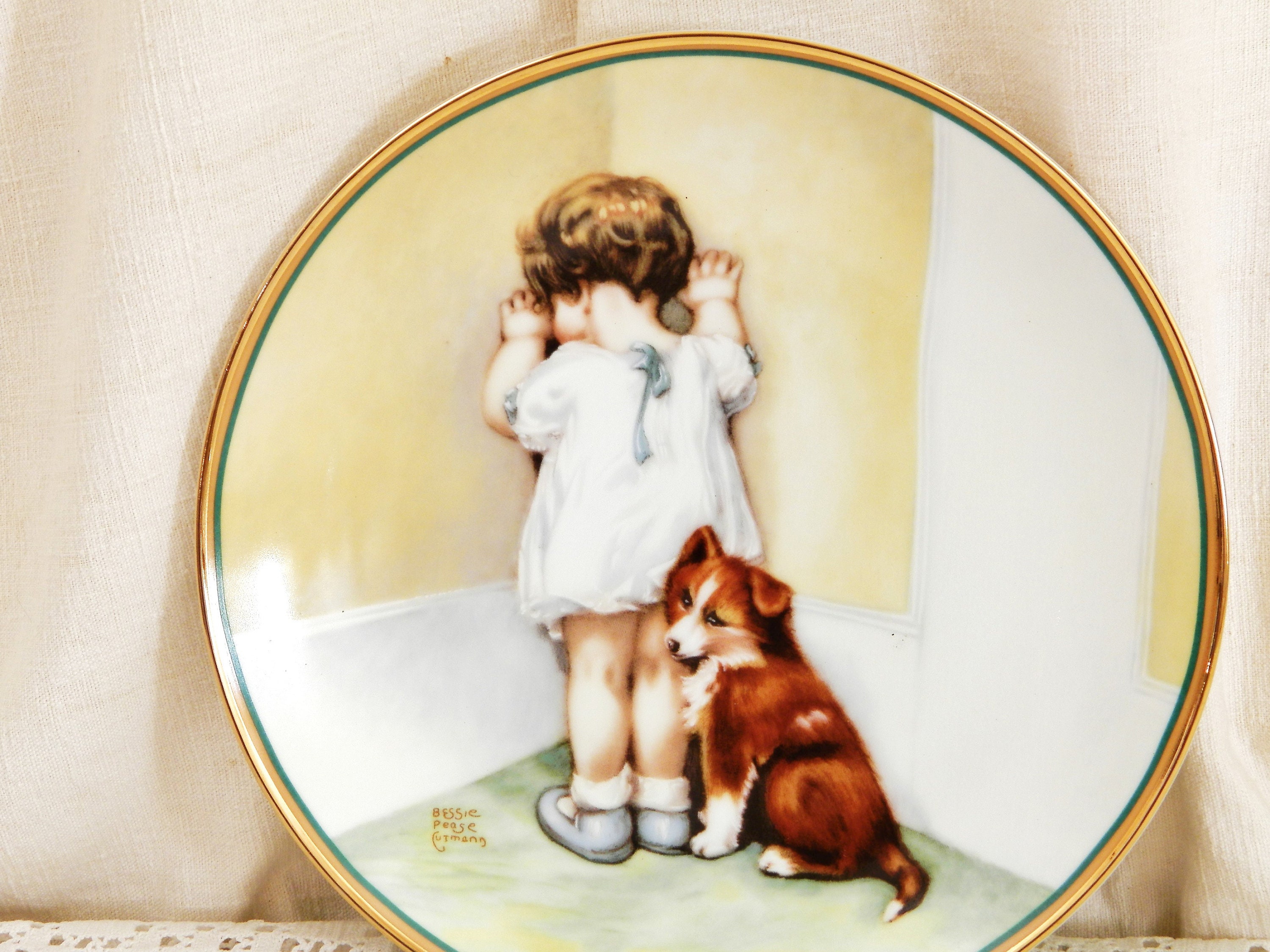 Vintage Collectible Numbered Porcelain Plate by American Artist Bessie ...