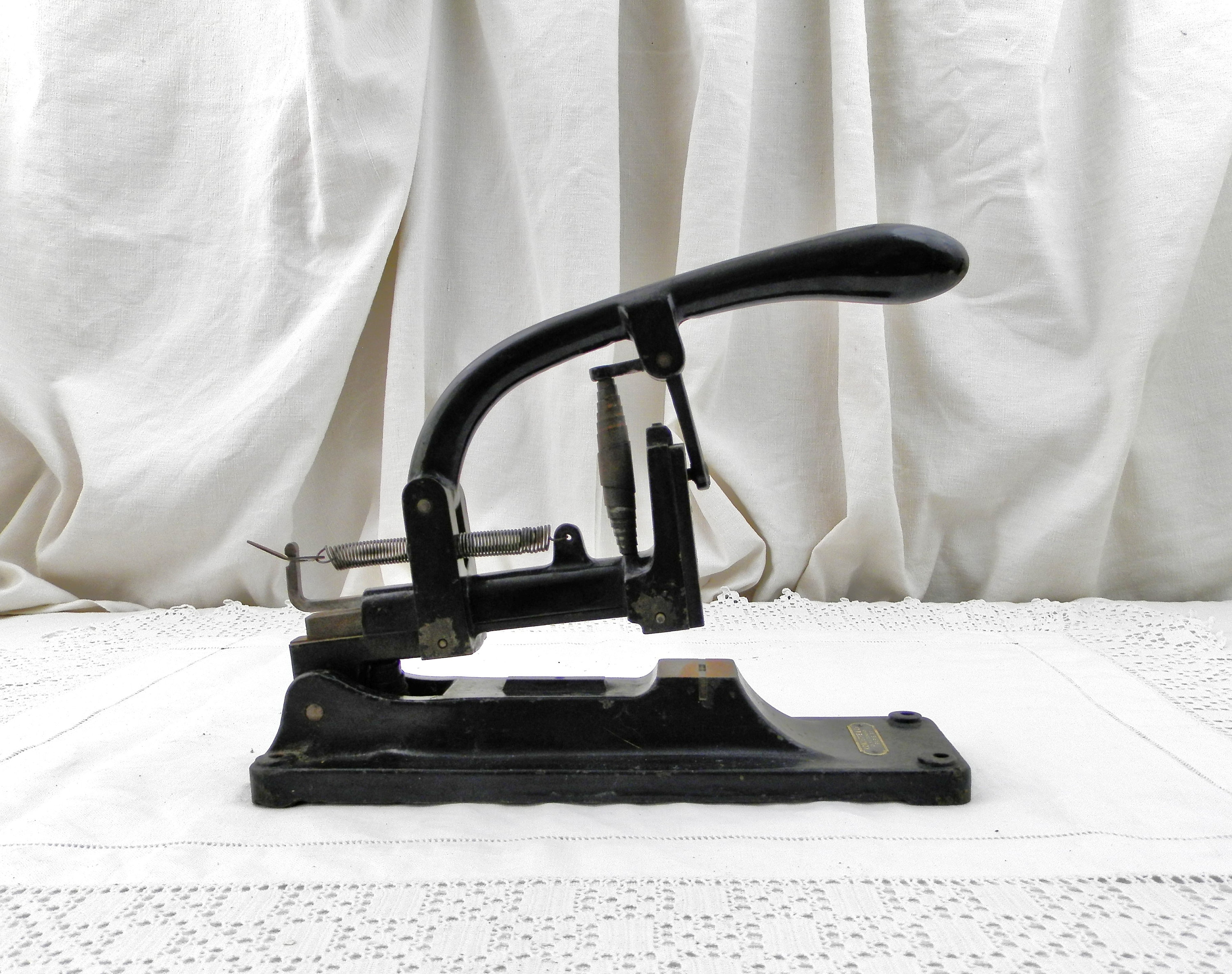 Large Working French Antique Industrial Black Stapler Made in Paris by ...