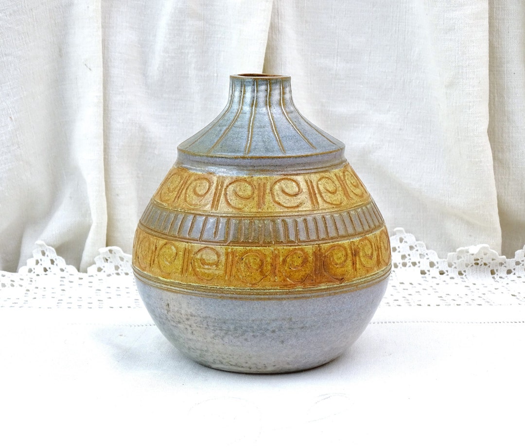 Vintage 1970s Studio Pottery Lamp Base in Gray and Brown Glaze, Retro ...