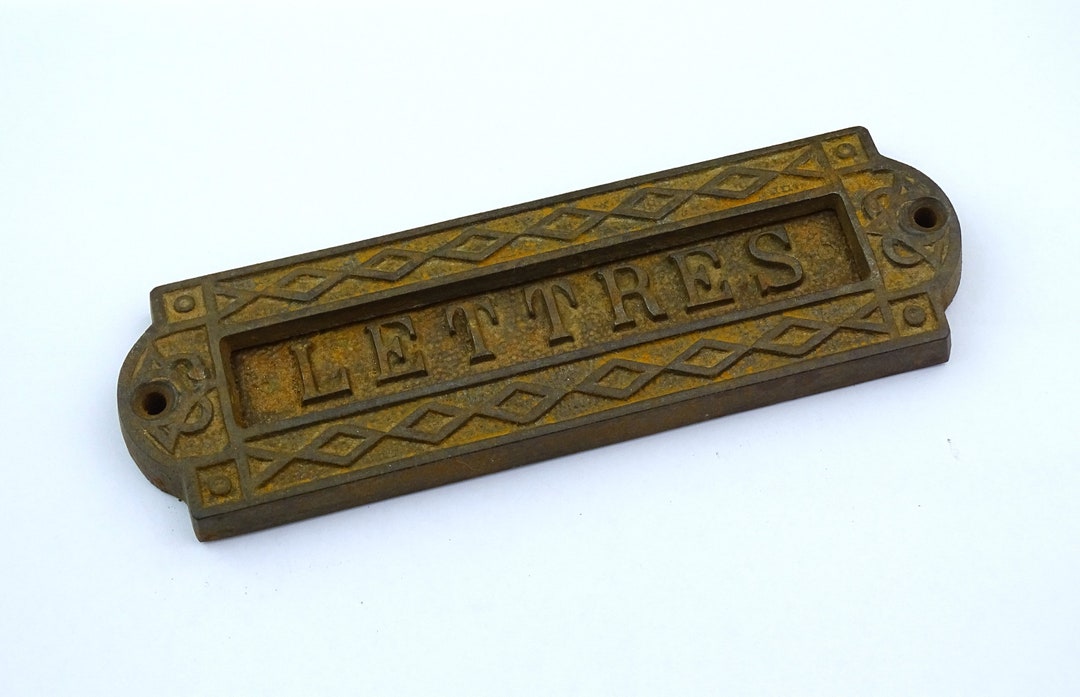 French Antique 1920s Cast Iron Letter Flap, Retro Metal Mail Slot From ...