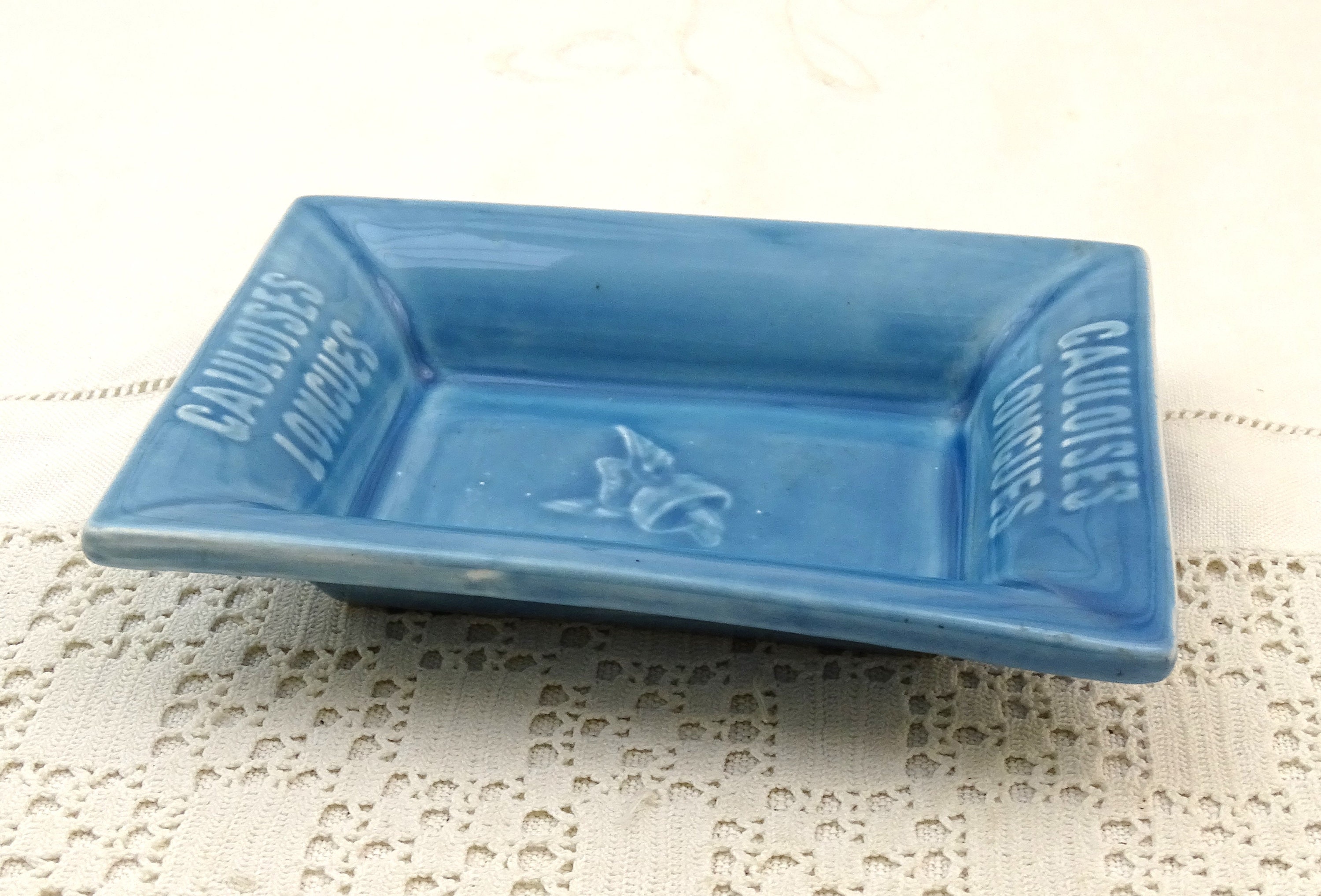 Vintage French 1960s Rectangular Gauloise Longues Pottery Ashtray in ...