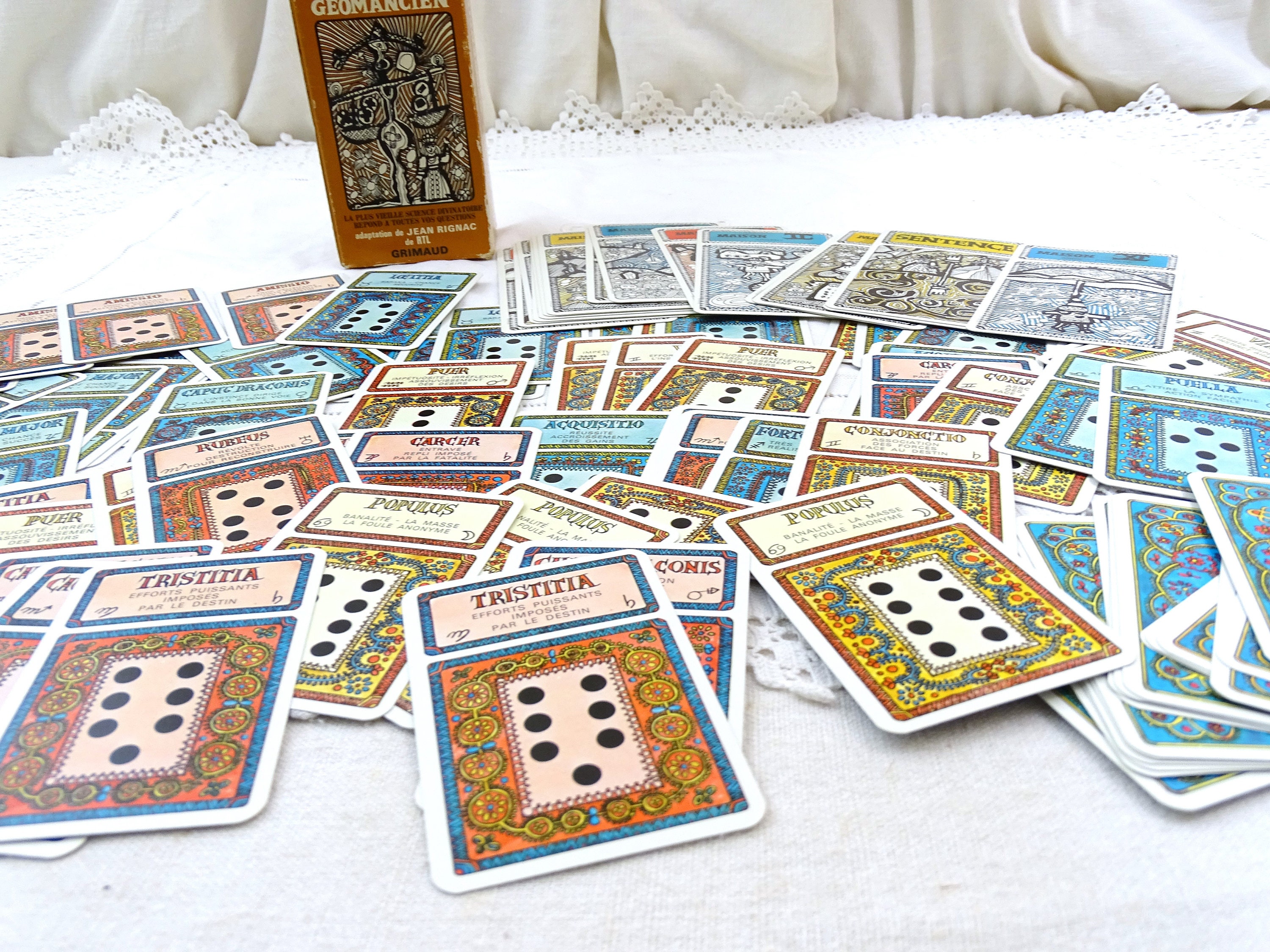 Vintage French 1970s Complete Pack of Le Grand Geomancien Cards by ...