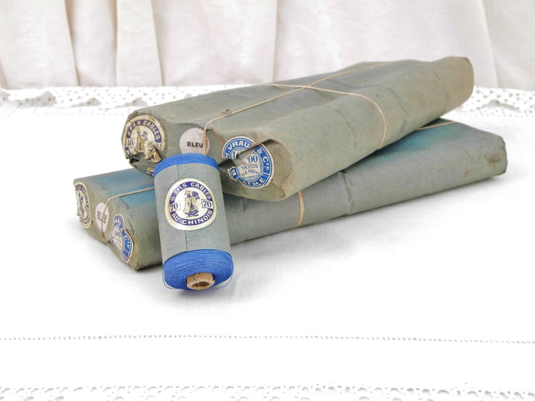 Antique French Unused New Old Stock Reel / Bobine of 1000 Yards / 914 M ...