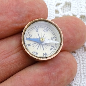 Tiny Miniature Vintage Working Compass Made of Copper With Glass, Small ...