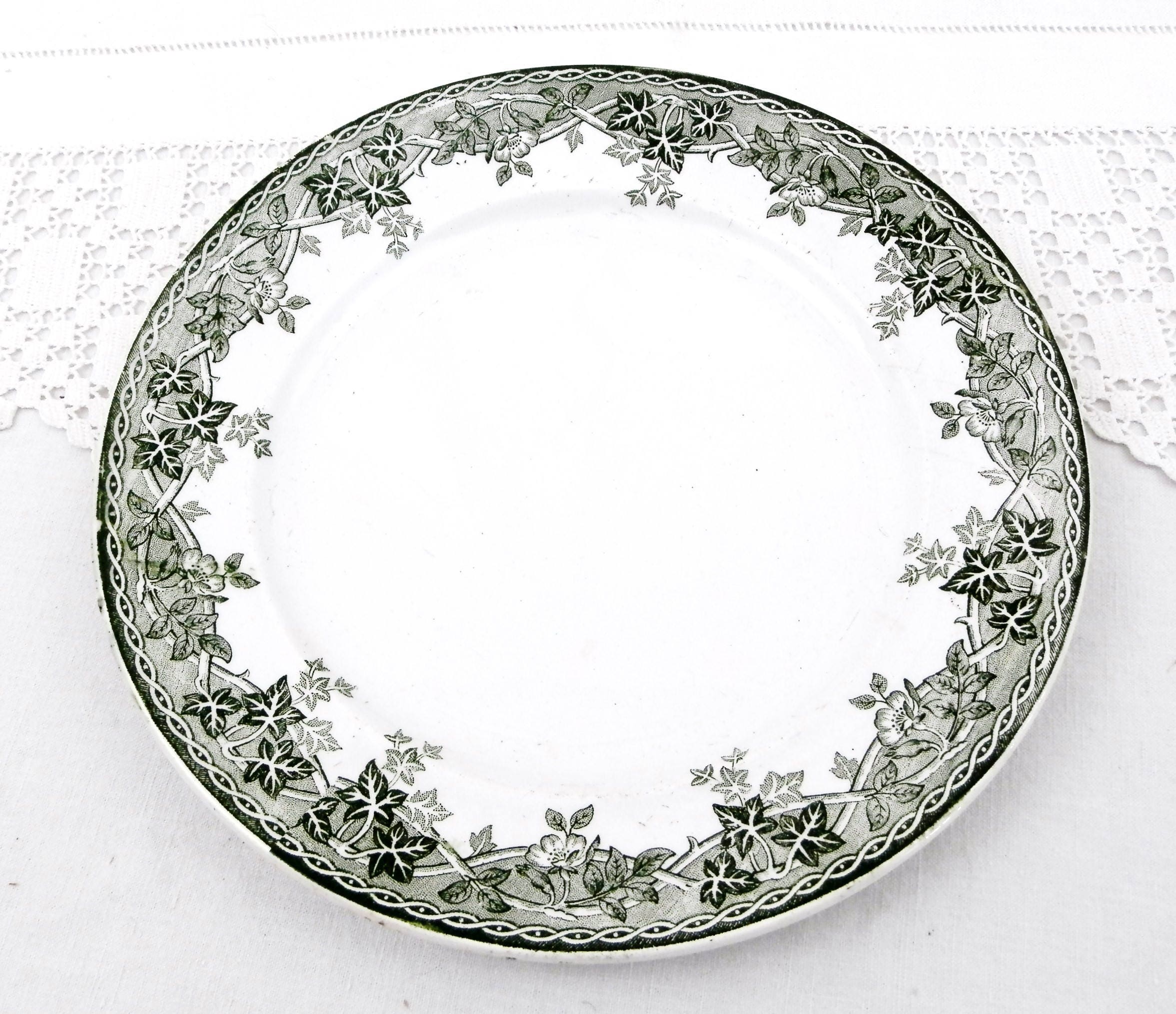 Antique French Ironware Terre de Fer St Amand et Hamage China Plate ...