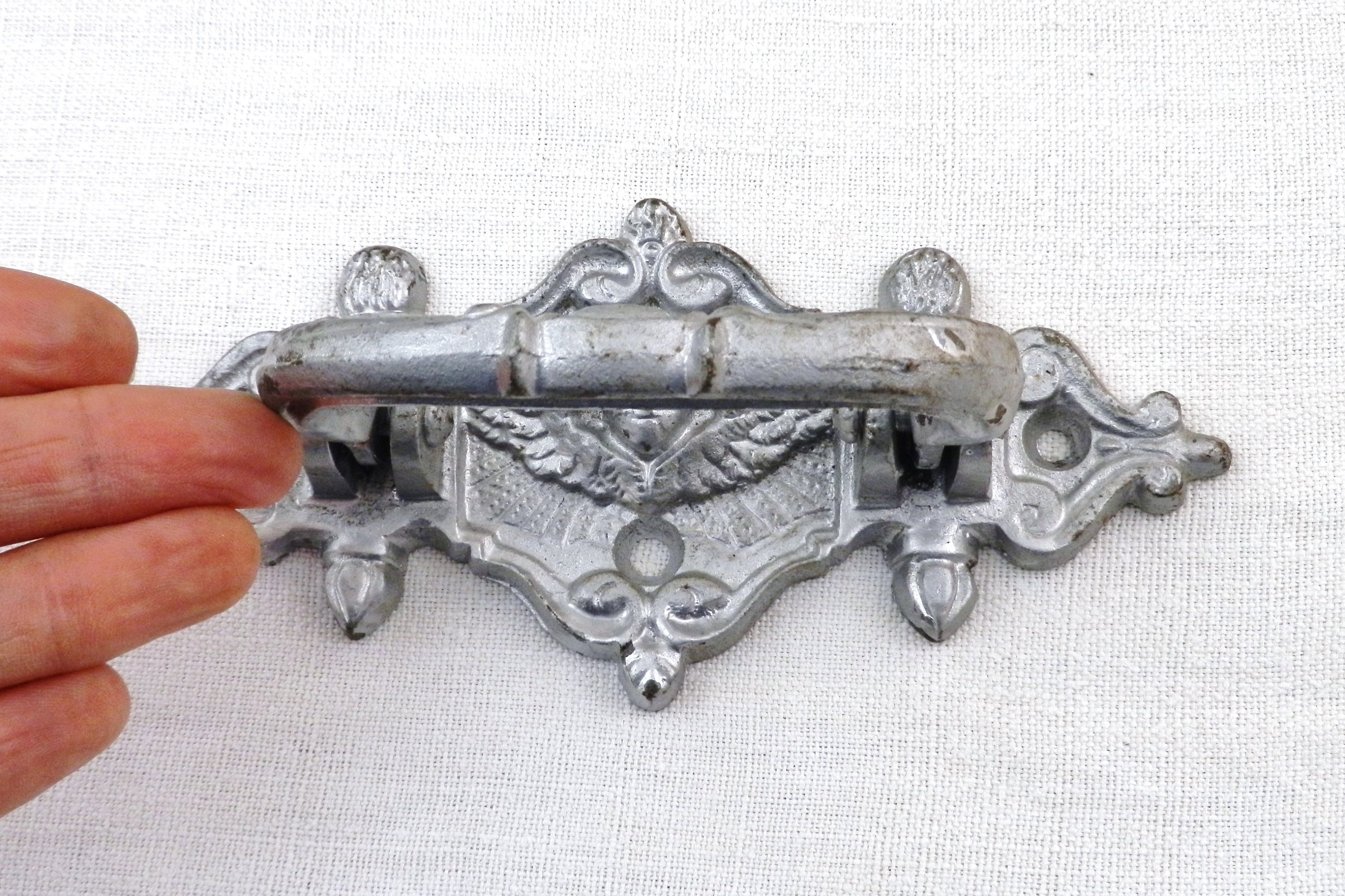 French Vintage Unused Cast Metal Coffin Handle Adorned with Cherub ...