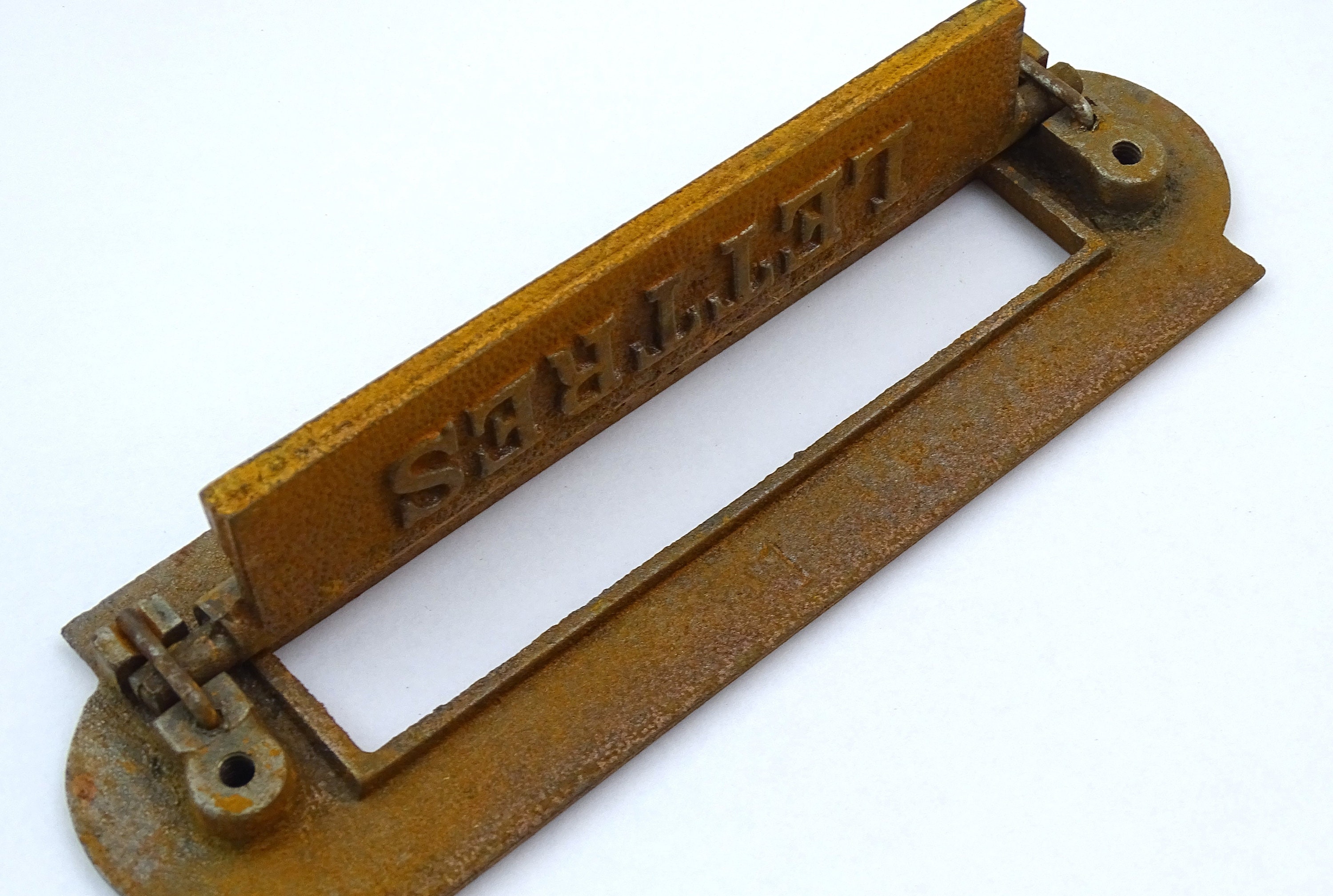 French Antique 1920s Cast Iron Letter Flap, Retro Metal Mail Slot from ...