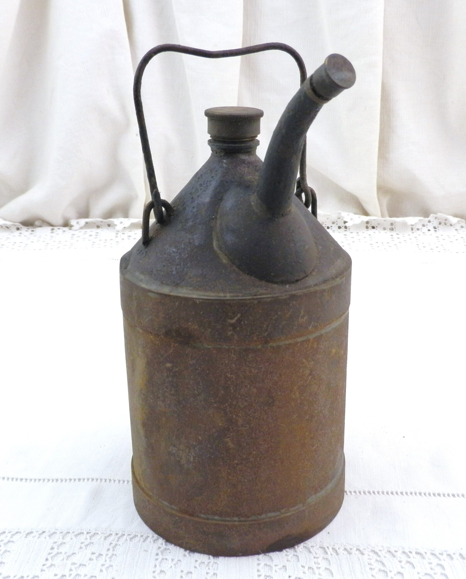 Small Antique French Tin Metal Motorcycle Gas Can With - Etsy