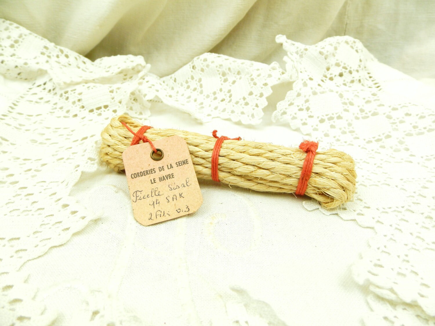 Antique French Unused Bundle of Sisal Twine with Original Label, New ...