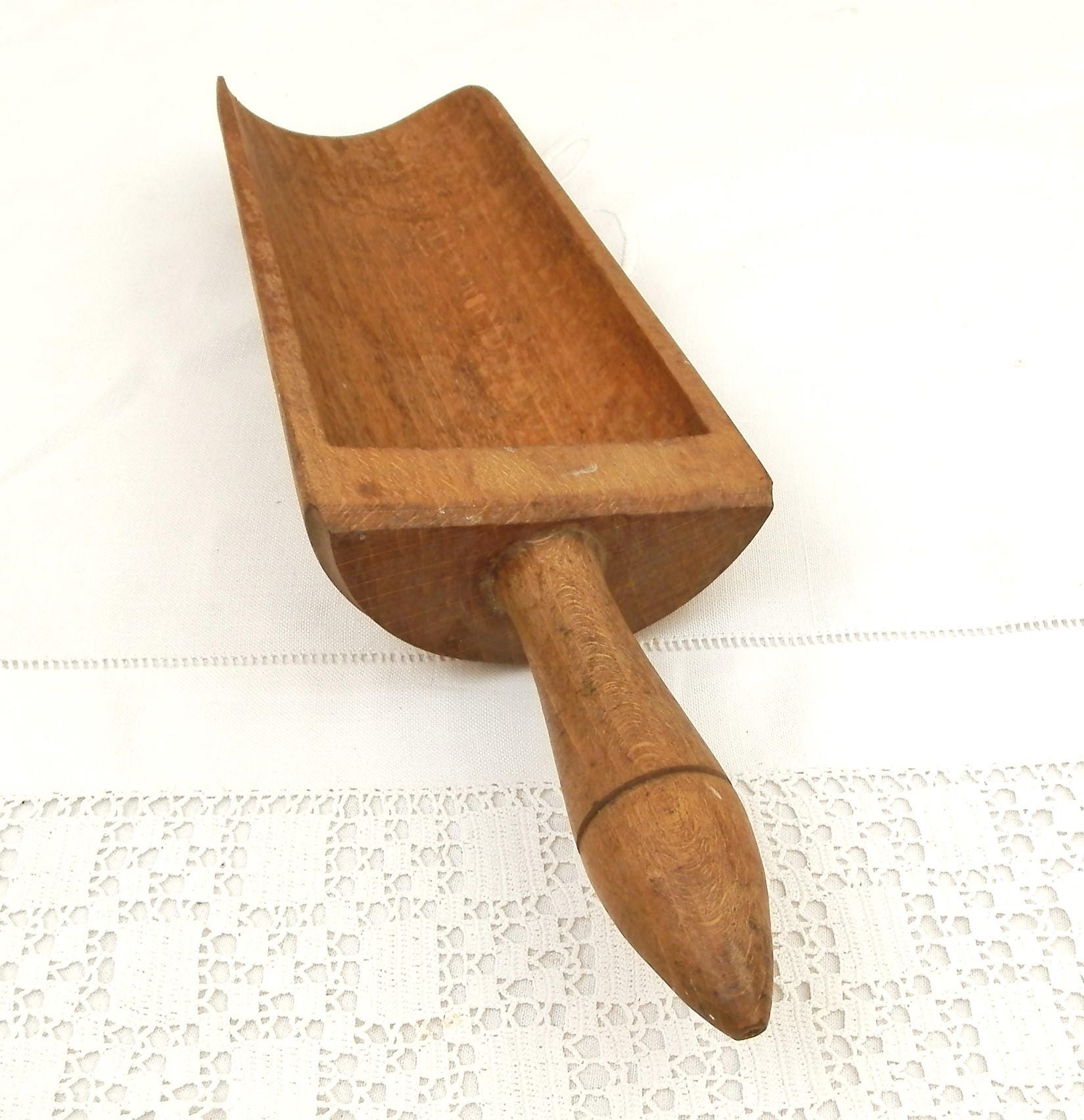 Large Antique Wooden Baker's Flour Scoop, French Farmhouse Kitchen ...