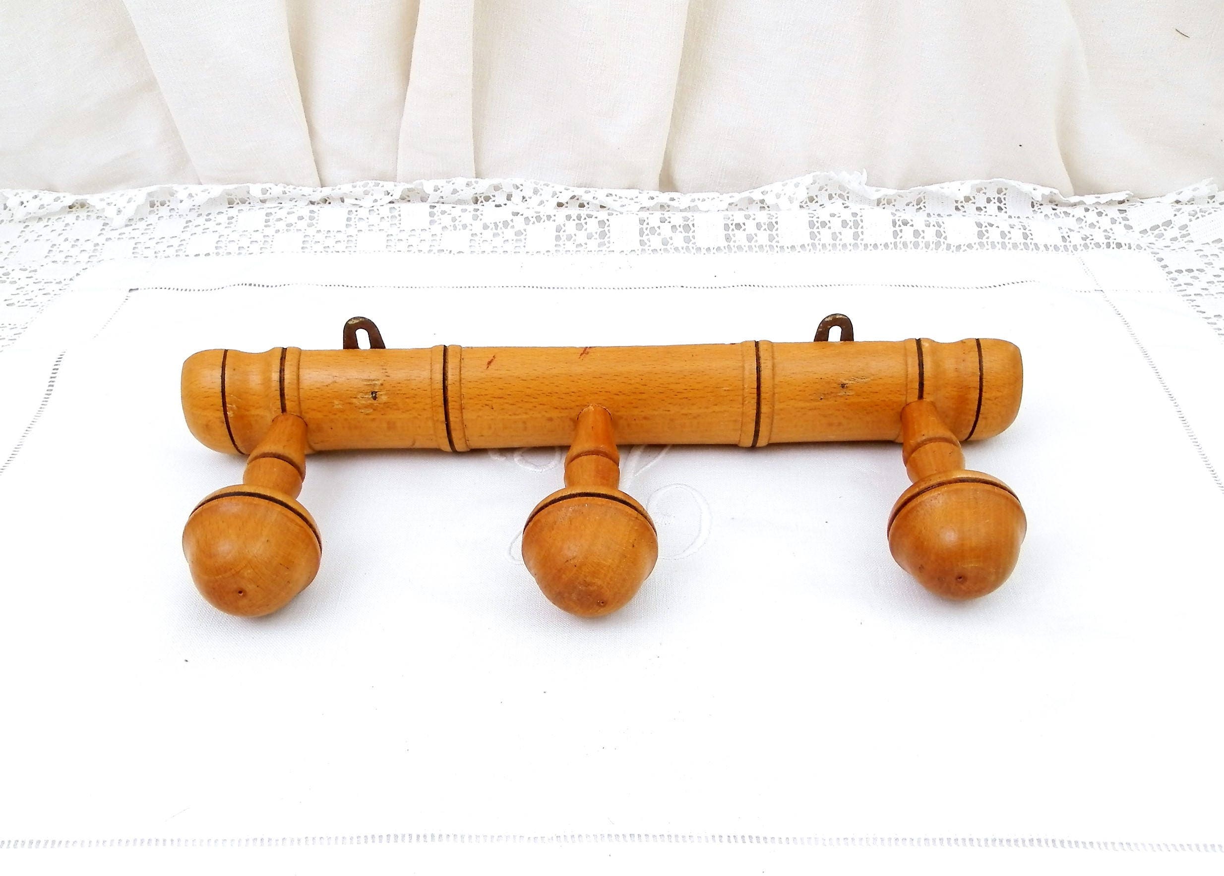 Antique French Traditional Wooden Faux Bamboo Hat Rack, Coat Rack ...