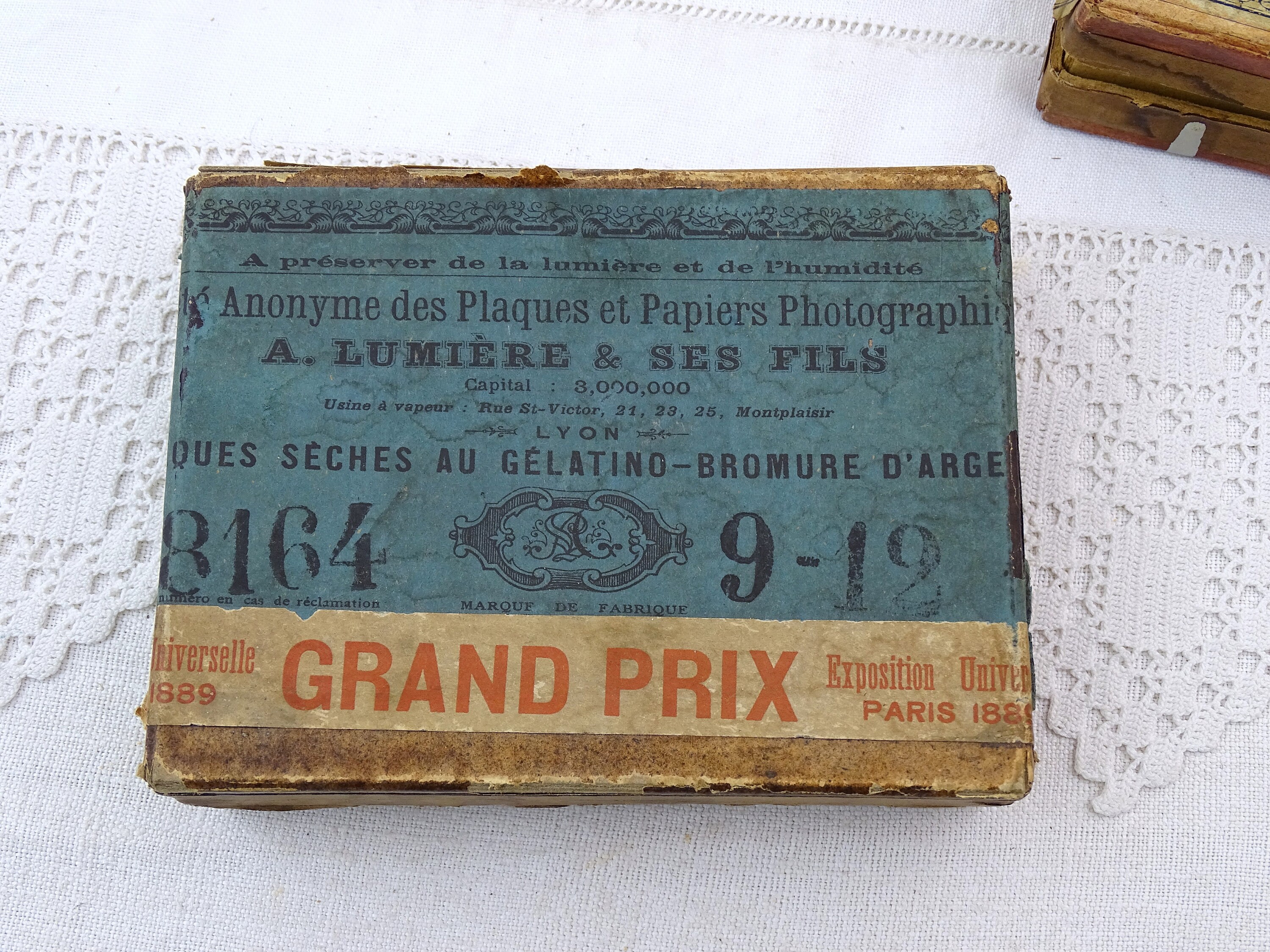 2 19th Century Antique French Empty Photographic Plate Boxes, Vintage ...