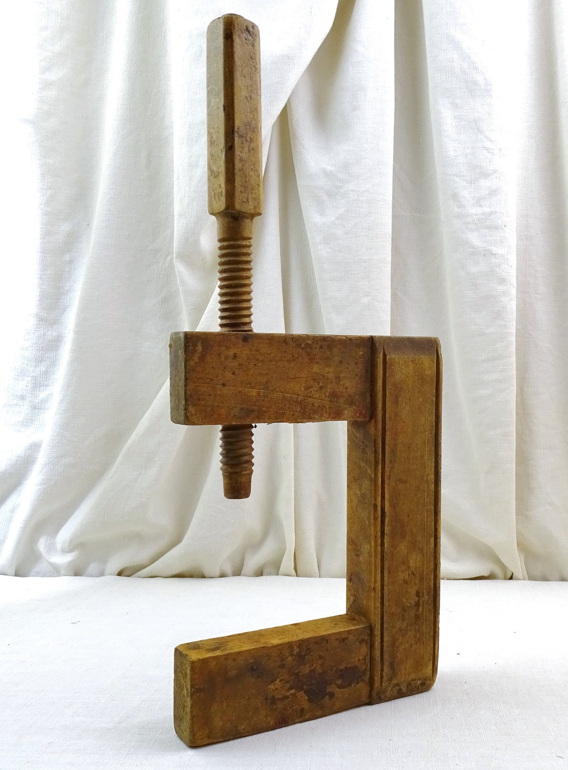 Large Antique French Wooden Clamp Vintage Woodworking Tool - Etsy