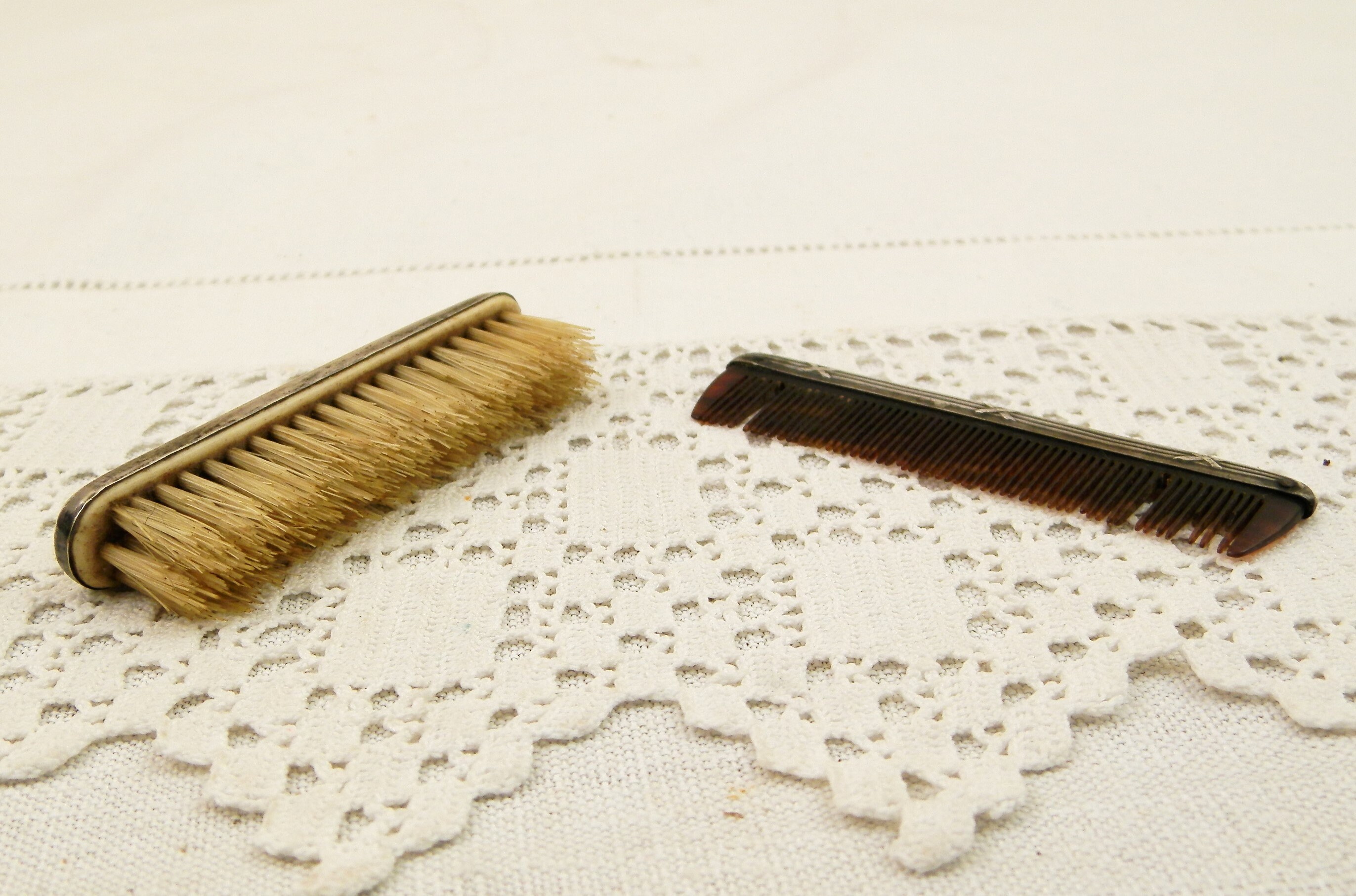Antique French 19th Century Set of Silver Mustache Brush and Comb ...