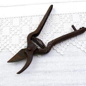 Antique French Iron Gardening Secateurs With Spring, Vintage Old Style ...