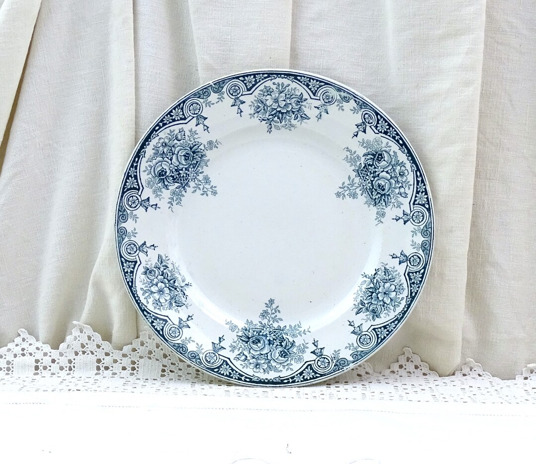 Antique French Ironware Plate by Sté Amandinoise Pompadour Pattern in ...