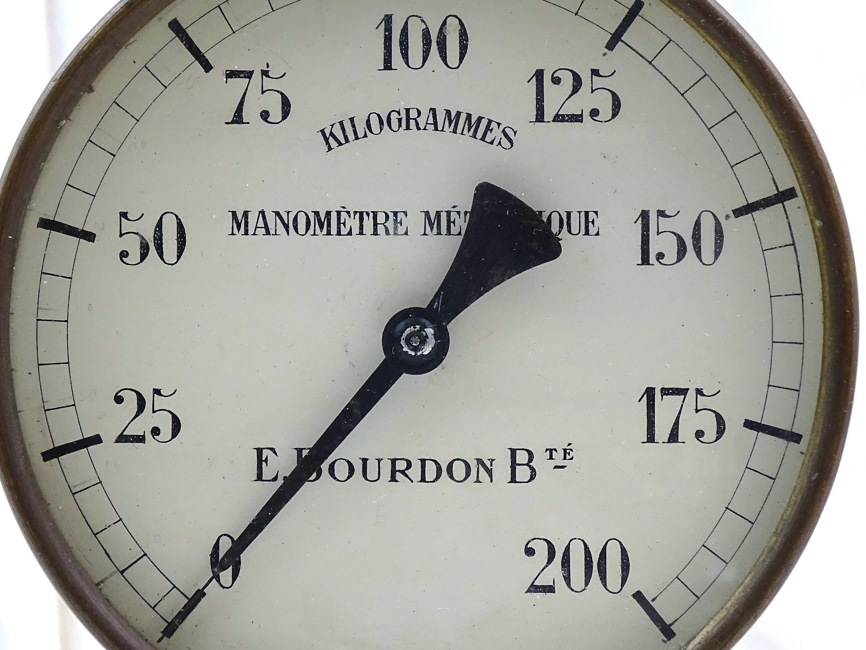 Large Antique French Manometer Dial with Transparent Backing in ...