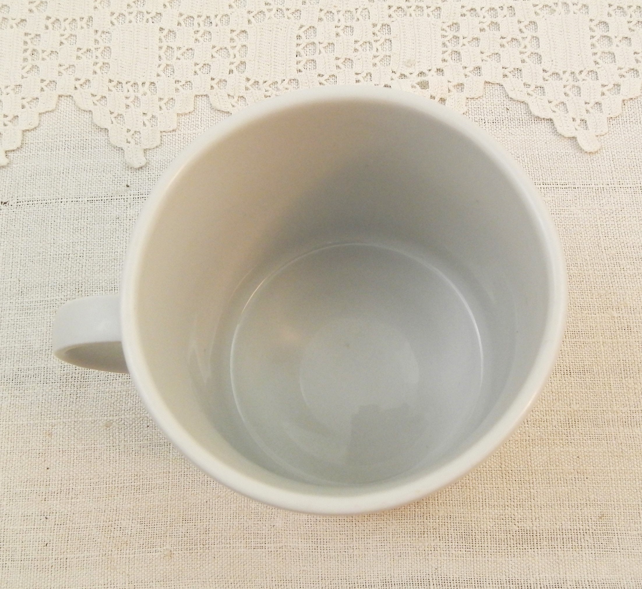 Large Vintage German 70s Porcelain Kahla Coffee Mug White with an Orange and Green Flower ...