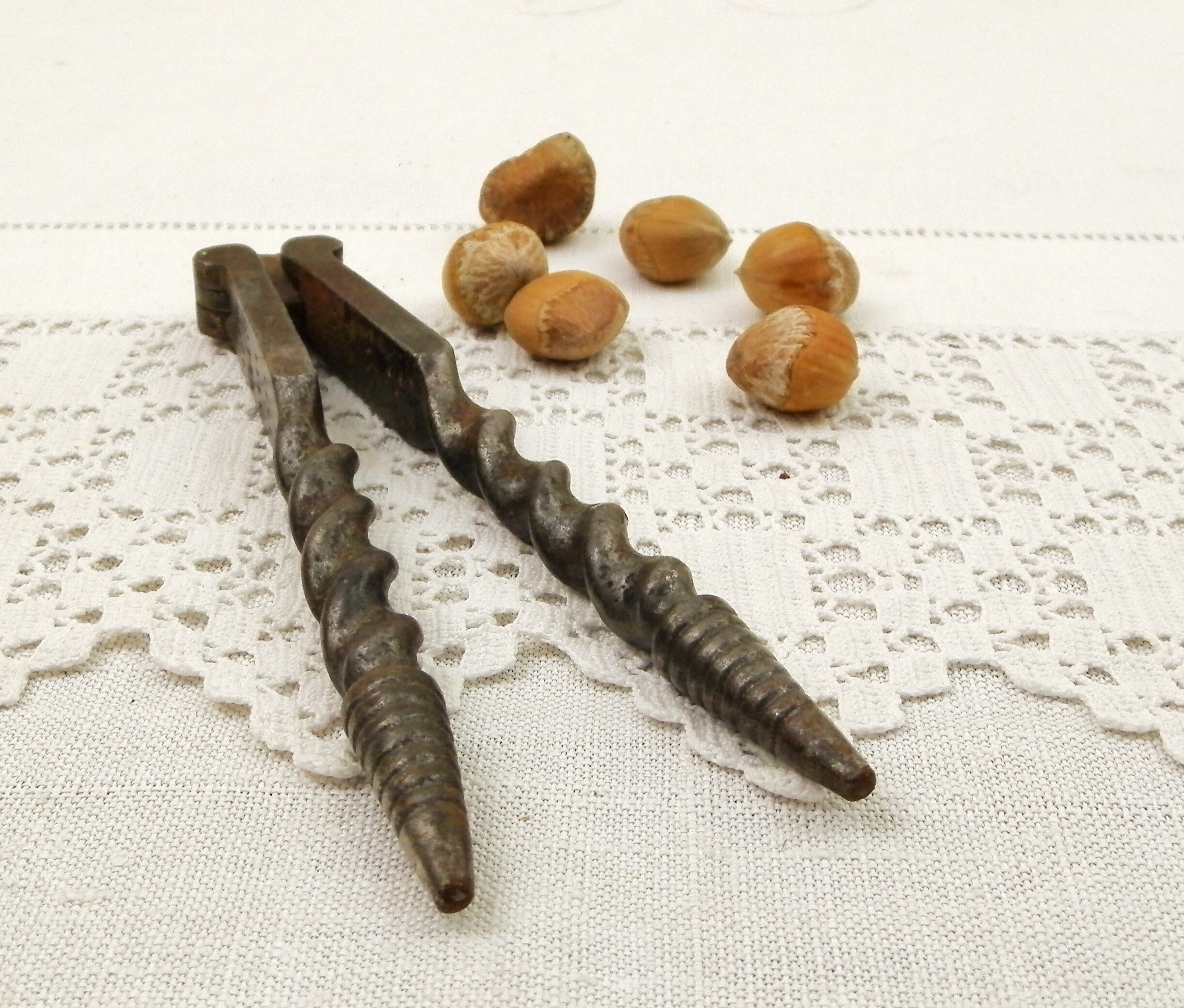 Antique 19th Century French Iron Twisted Handled Adjustable Nut Cracker ...