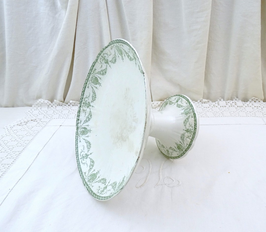 Antique English Ceramic Compote Dish With Teal by F Winkle and Co ...