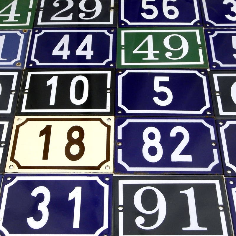 Enamel House Numbers - Etsy