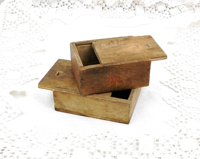 2 Antique French Wooden Boxes With Sliding Lids / French - Etsy