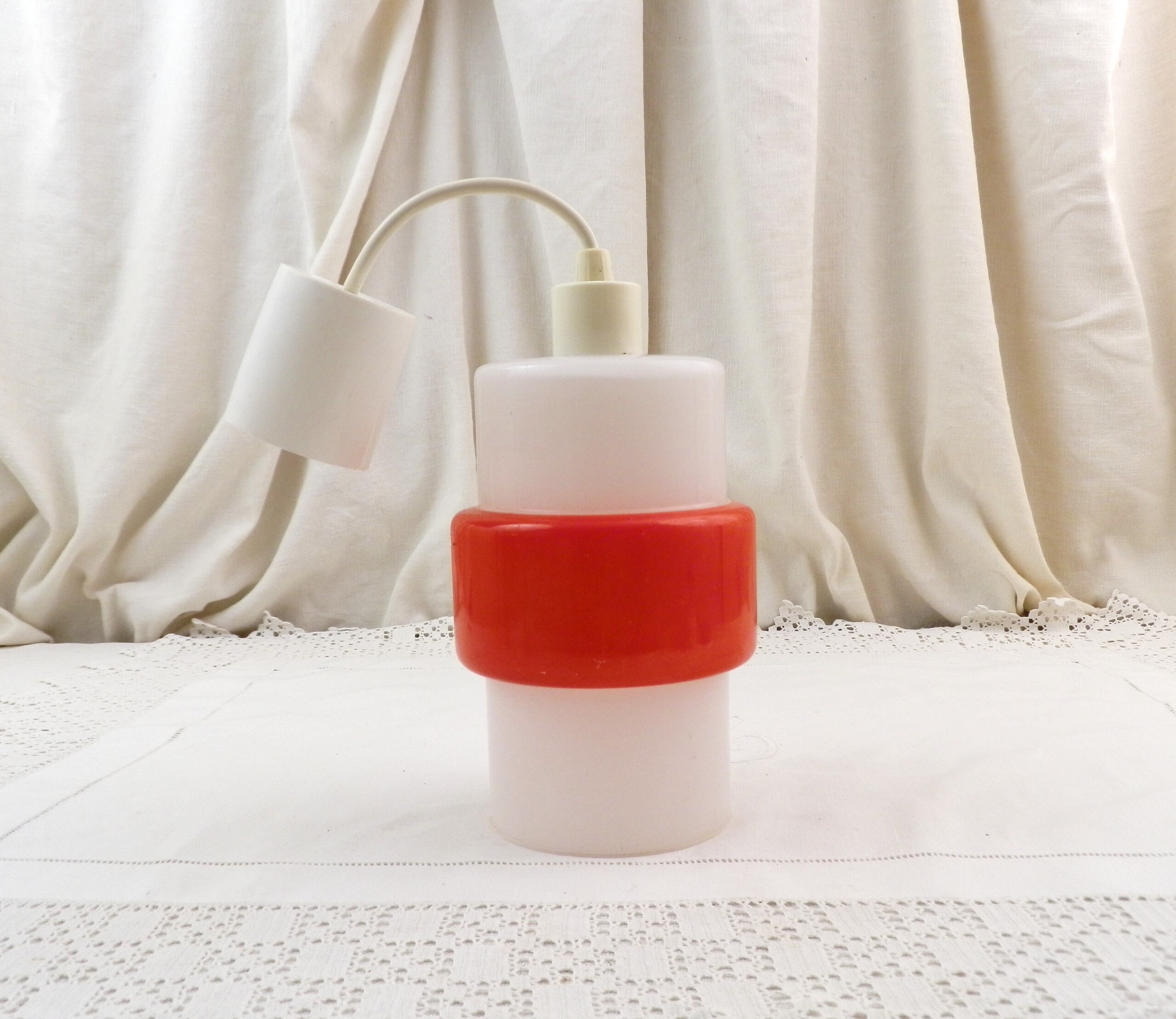 Vintage Mid Century 60s Opaline Glass Hanging Pendant Light Shade in ...
