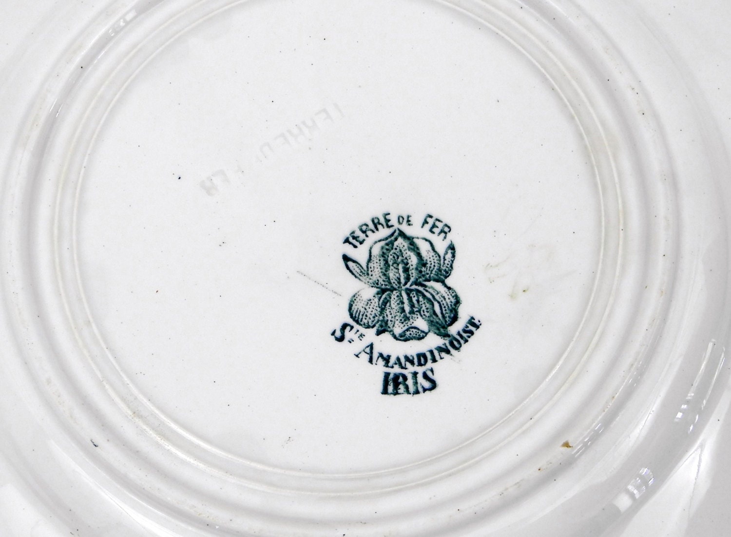 Antique French Ironware Terre de Fer St Amandinoise China Dinner Plate ...