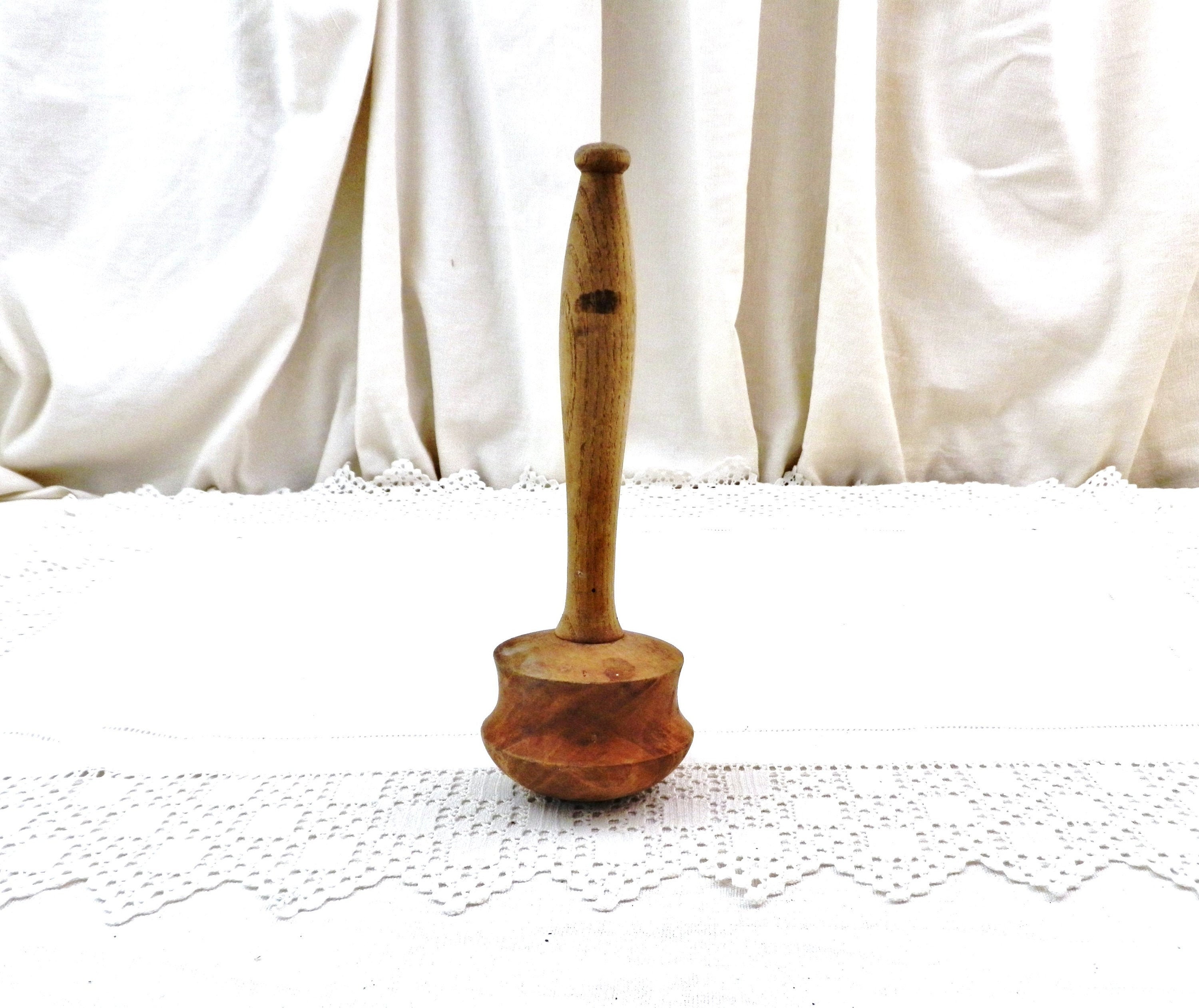 Vintage French Turned Wooden Pestle, Retro Masher / Pounder made of ...