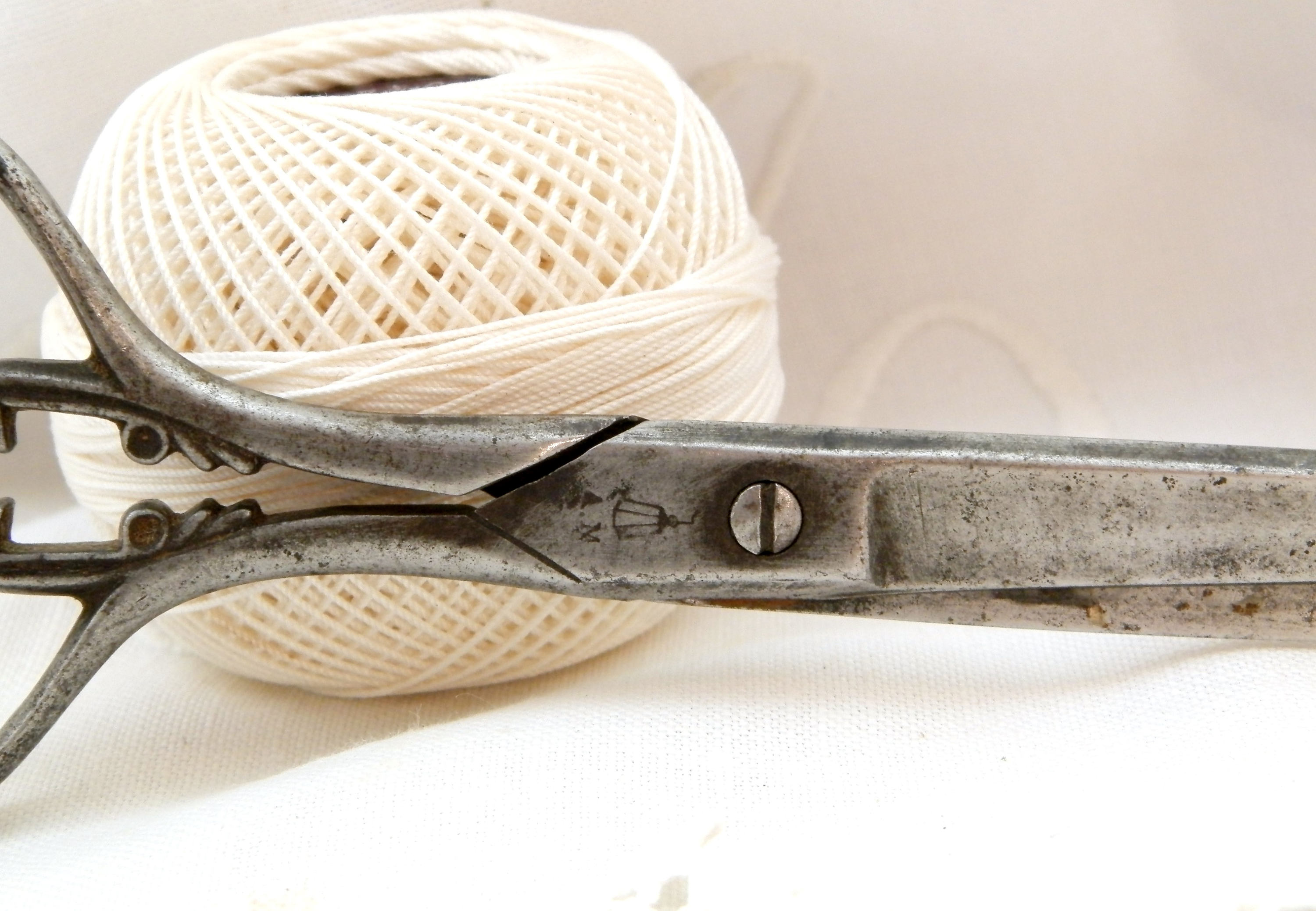 Antique French Sewing Scissors / Sheers with Decorative Handles made of ...