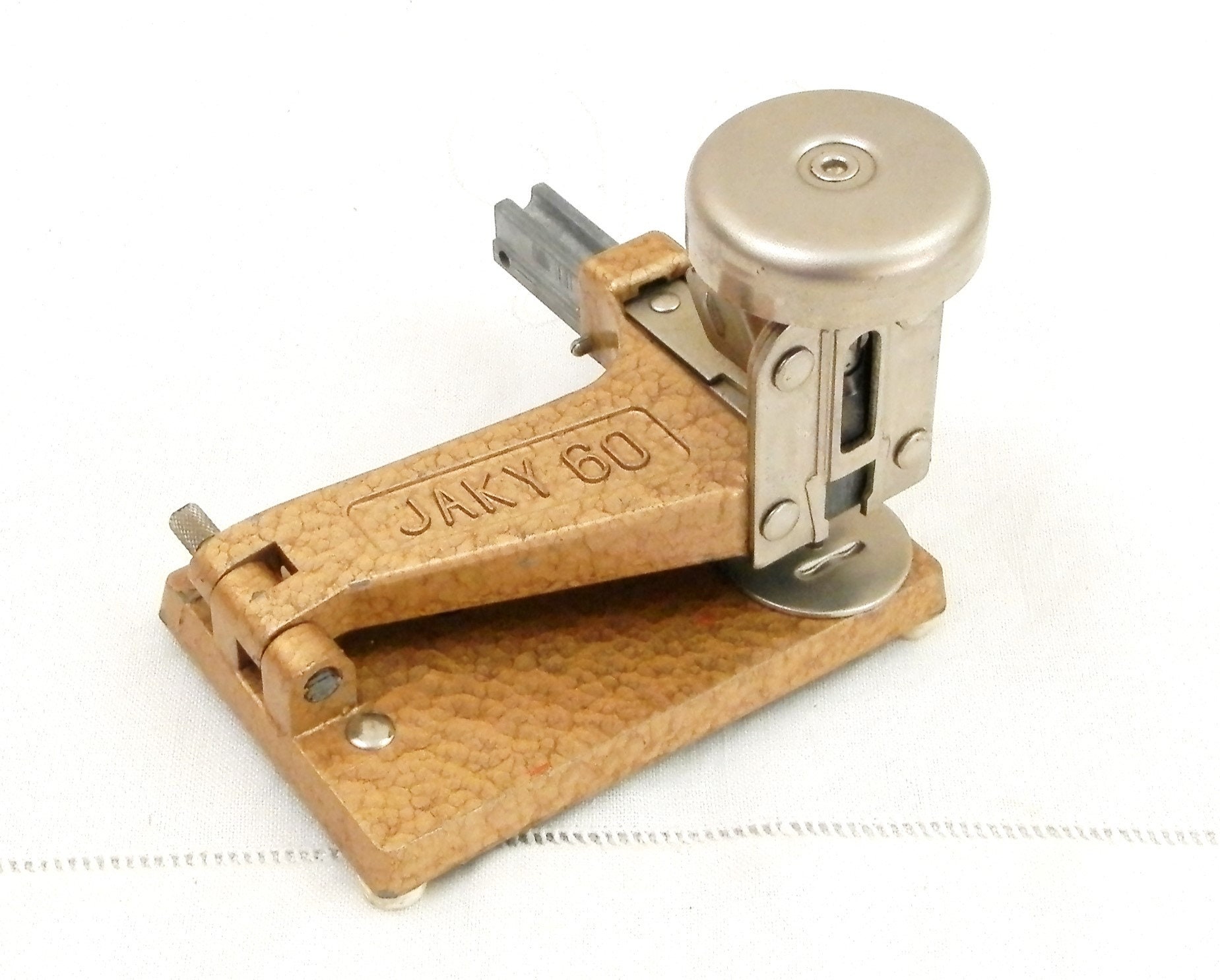 Vintage French Mid Century Industrial Metal Hand Stapler Bronze Colored ...