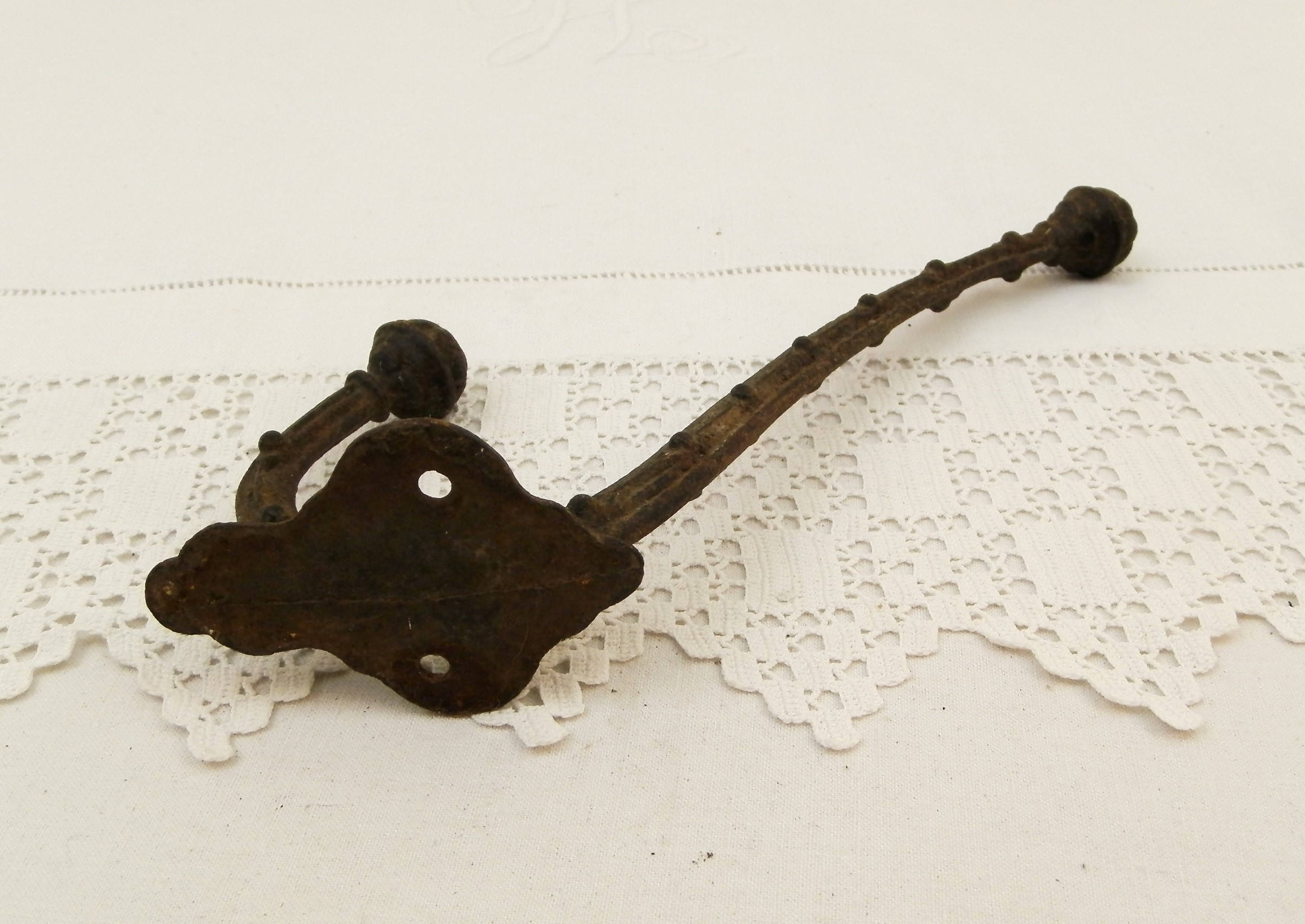 Antique Cast Iron French Wall Hanging Coat and Hat Hook, Victorian ...