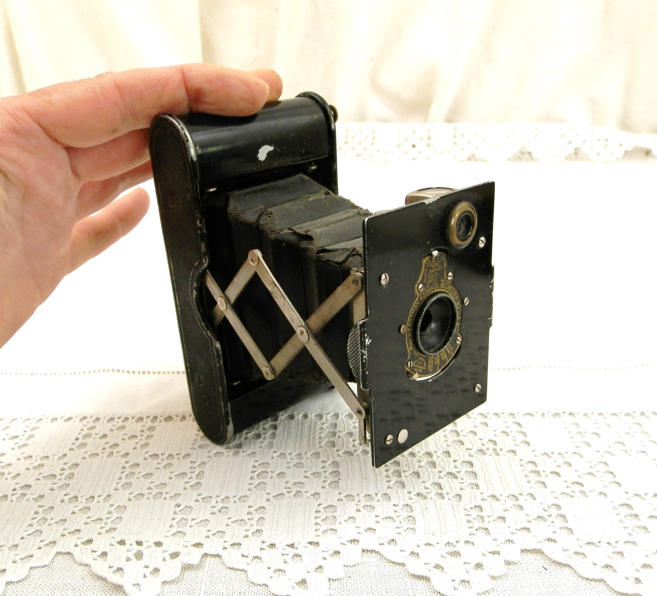 Antique Vest Pocket AutoGraphic Kodak Camera with Black Leather Case ...