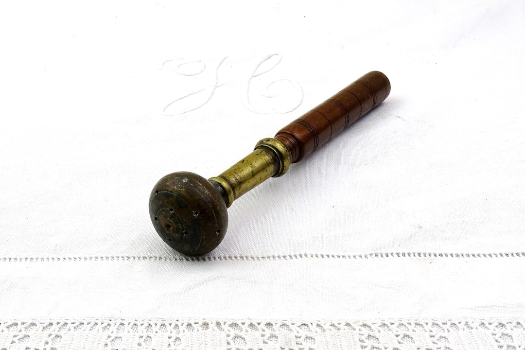 Antique French Catholic Religion Aspergillum Bronze With Wood, Vintage ...