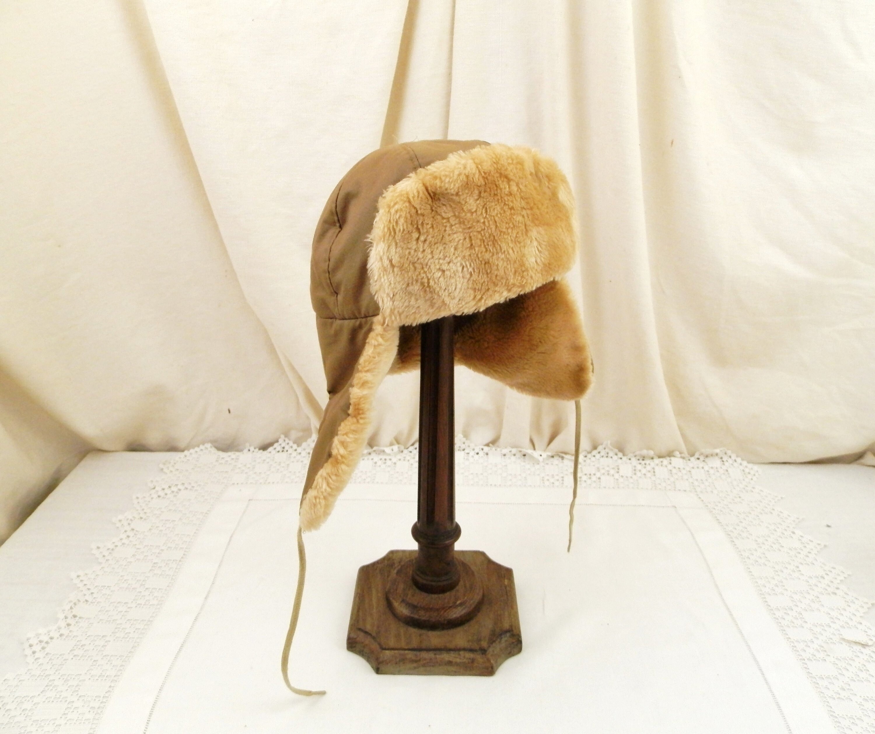 Vintage French Authentic 1970s Bomber / Trapper Hat by Kway with Fake ...