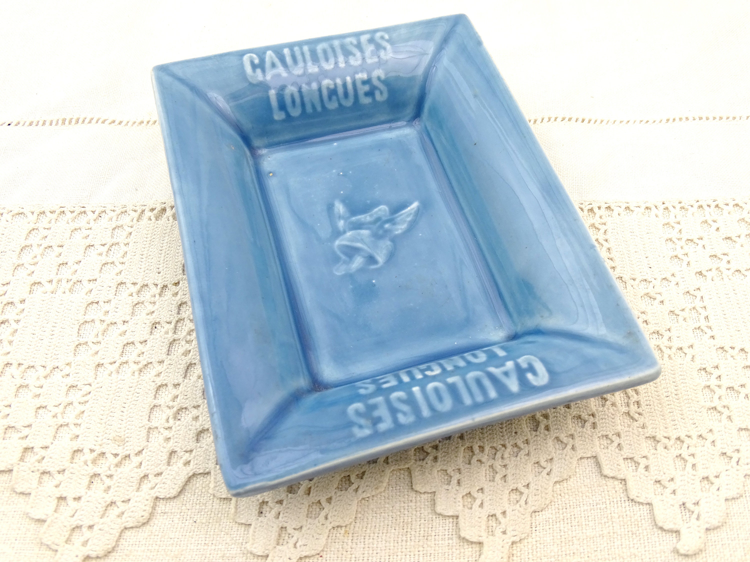Vintage French 1960s Rectangular Gauloise Longues Pottery Ashtray in ...
