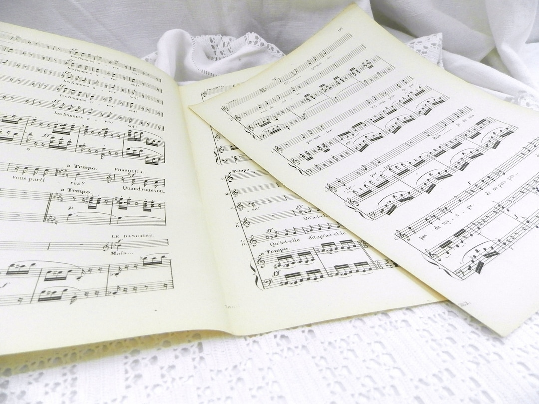 Vintage 4 Pages of Sheet Music Carmen the Opera With Lyrics in French ...